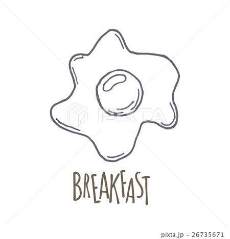 Breakfest hand drawn icon over white backgroundのイラスト素材 [26735671] - PIXTA