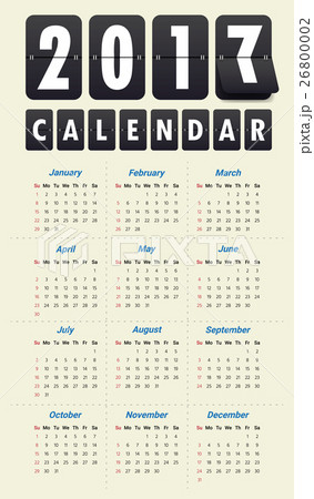 2017 Modern calendar template .Vector/illustrationのイラスト素材 [26800002 ...
