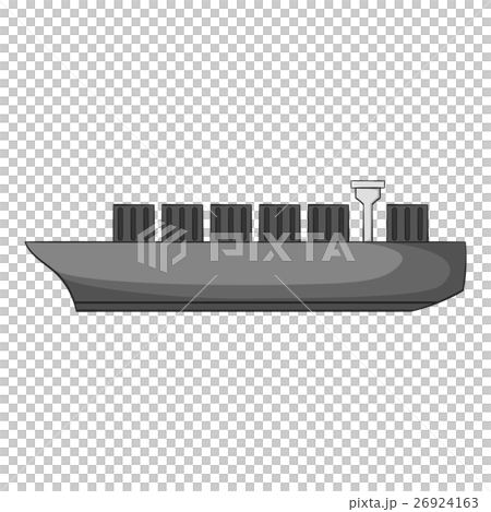 Cargo ship icon, gray monochrome style - Stock Illustration [26924163 ...
