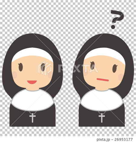 Cute Sister nun smile and doubt - Stock Illustration [26953177] - PIXTA
