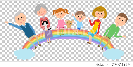 Three generations family family rainbow - Stock Illustration [27073599 ...