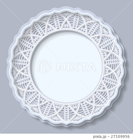 3D Vector bas-relief frame,vignette with ornamentsのイラスト素材 [27109956 ...