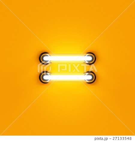 Neon light digit character equal mark sign fontのイラスト素材 [27133548] - PIXTA