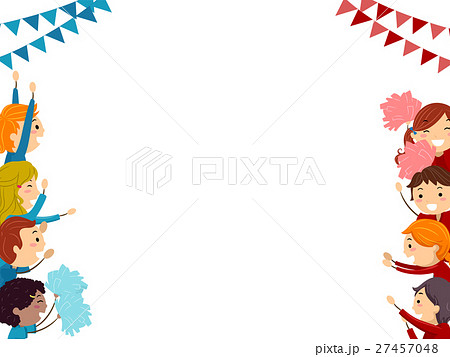 Stickman Kids Blue Red Team Borderのイラスト素材 [27457048] - PIXTA