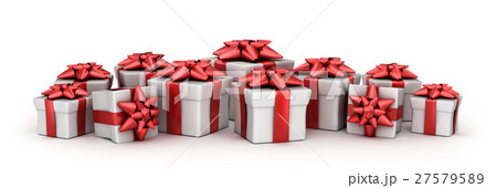 Many gift and white backgroundのイラスト素材 [27579589] - PIXTA