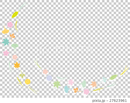 The four seasons blowing Japanese traditional... - Stock Illustration ...