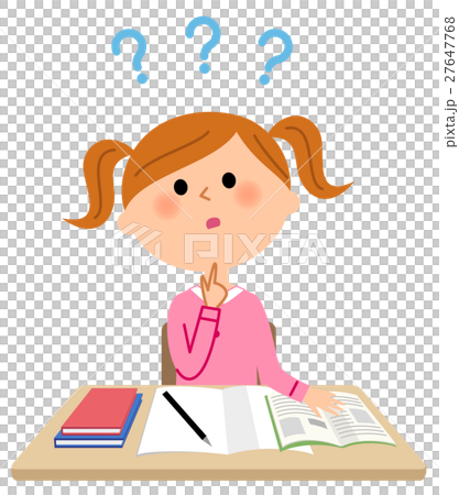 Girls studying Wondering - Stock Illustration [27647768] - PIXTA