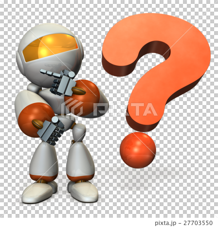 Cute robot thinking about problems - Stock Illustration [27703550] - PIXTA