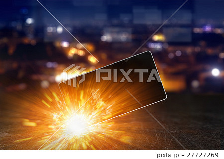 Exploding smartphone, overheating battery cellsのイラスト素材 [27727269] - PIXTA