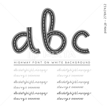 Road highway font with numbersのイラスト素材 [27847412] - PIXTA