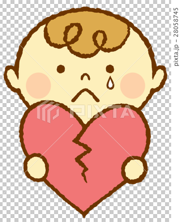 Child tears with heart - Stock Illustration [28058745] - PIXTA