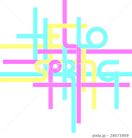 Vector typography background, phrase Hello Springのイラスト素材 [28073909] - PIXTA