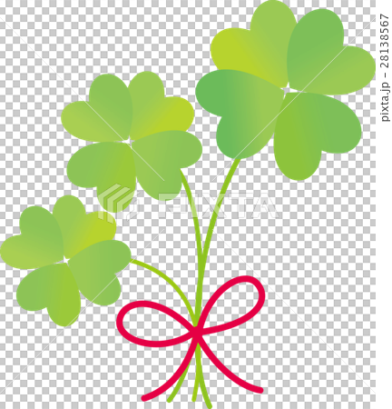 Four-leaf Clover Three Red Ribbon - Stock Illustration [28138567] - PIXTA