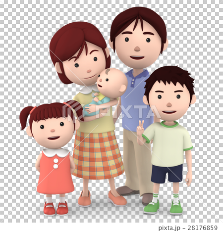 Five family members 2 - Stock Illustration [28176859] - PIXTA