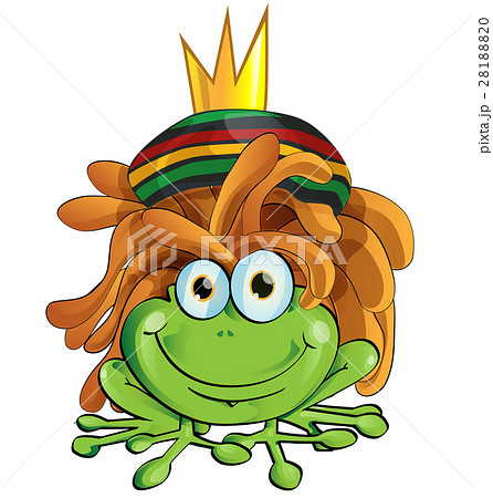 rasta frog cartoon isolate on whiteのイラスト素材 [28188820] - PIXTA