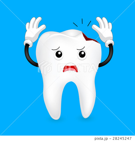 Broken tooth character. のイラスト素材 [28245247] - PIXTA