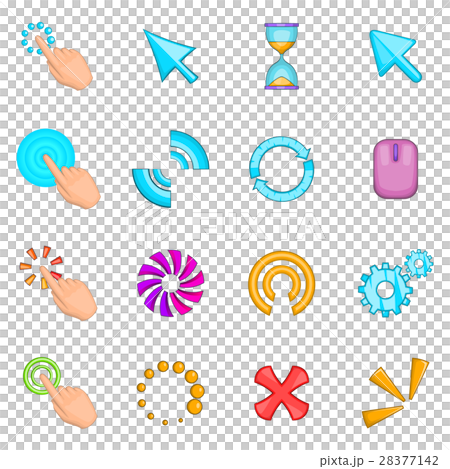Click cursors icons set, cartoon style - Stock Illustration [28377142 ...