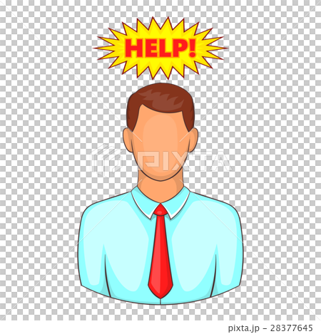 Man needs help icon, cartoon style - Stock Illustration [28377645] - PIXTA