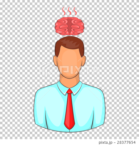 Man overheated brain icon, cartoon style - Stock Illustration [28377654 ...