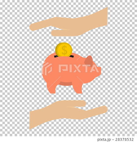 Money box icon, flat style - Stock Illustration [28378532] - PIXTA