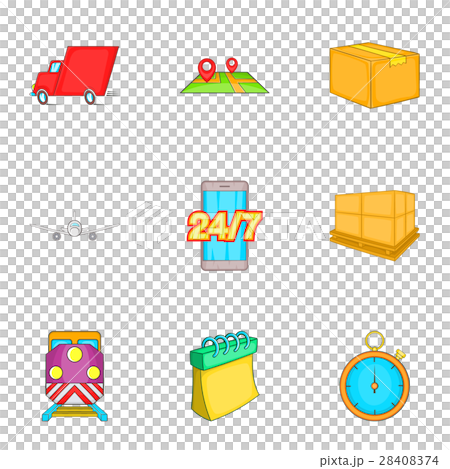 Delivery icons set, cartoon style - Stock Illustration [28408374] - PIXTA