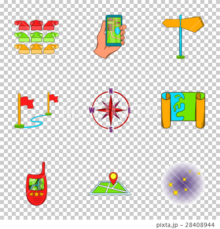 Find way icons set, cartoon style - Stock Illustration [28408944] - PIXTA