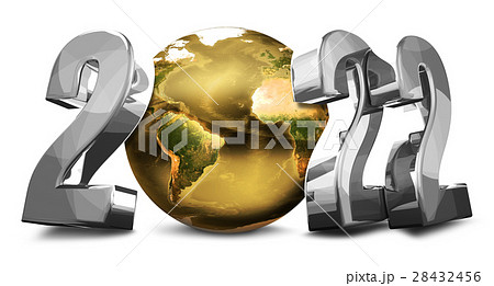 2022 global world international 3d render earthのイラスト素材 [28432456] - PIXTA