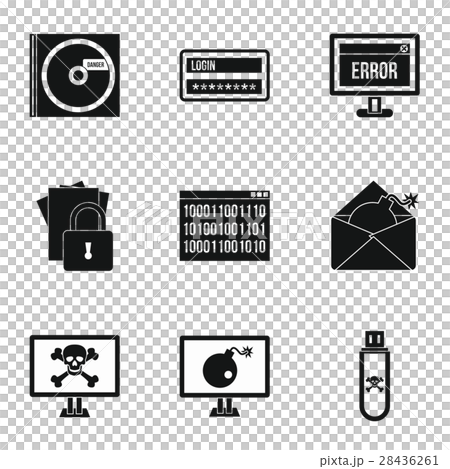 Data theft icons set, simple style - Stock Illustration [28436261] - PIXTA