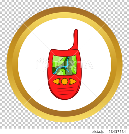 Hand held radio with GPS navigator vector icon - Stock Illustration ...