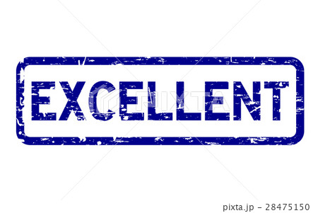 Grunge blue excellent square rubber seal stampのイラスト素材 [28475150] - PIXTA