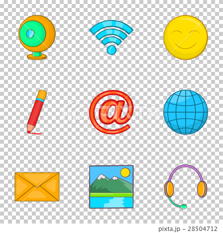 Internet icons set, cartoon style - Stock Illustration [28504712] - PIXTA