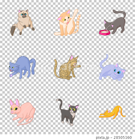 Furry friend icons set, cartoon style - Stock Illustration [28505160 ...