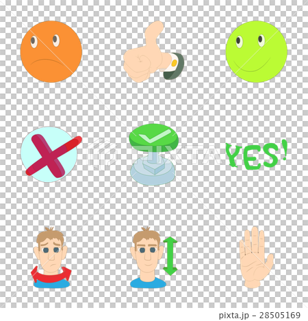 Choice icons set, cartoon style-插圖素材 [28505169] - PIXTA圖庫