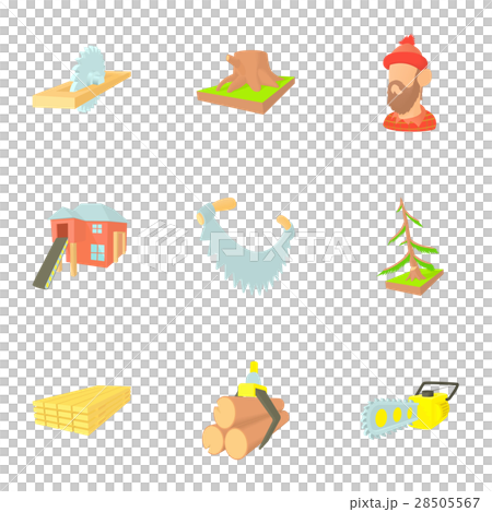 Felling icons set, cartoon style - Stock Illustration [28505567] - PIXTA