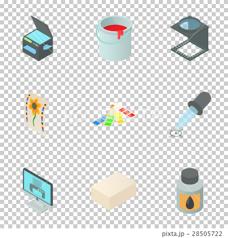 Printing services icons set, cartoon style - Stock Illustration ...