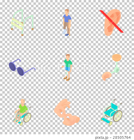 Cripple icons set, cartoon style - Stock Illustration [28505764] - PIXTA