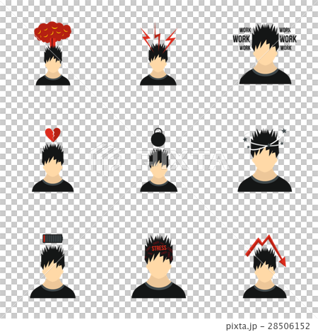 Feeling icons set, flat style - Stock Illustration [28506152] - PIXTA