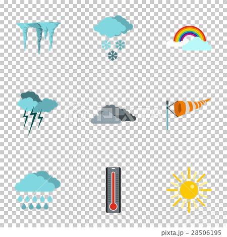 Air temperature icons set, flat style - Stock Illustration [28506195 ...