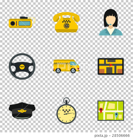 Taxi order icons set, flat style - Stock Illustration [28506666] - PIXTA