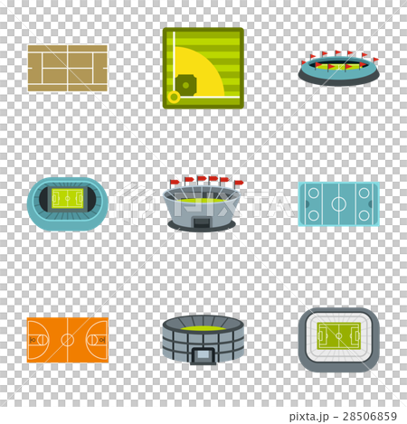 Sports complex icons set, flat style - Stock Illustration [28506859 ...