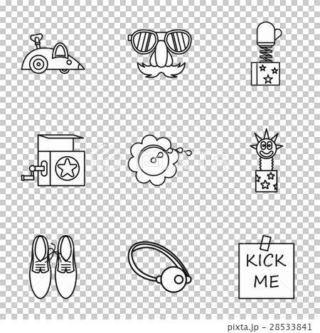 Funny joke icons set, outline style - Stock Illustration [28533841] - PIXTA