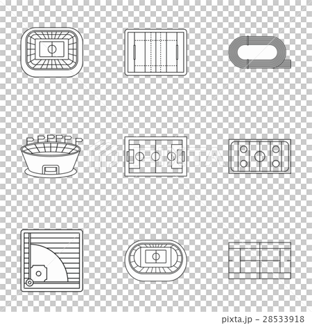 Sports complex icons set, outline style - Stock Illustration [28533918 ...
