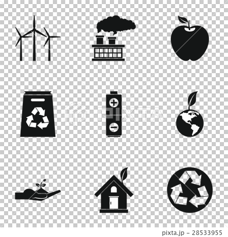 Environment icons set, simple style-插圖素材 [28533955] - PIXTA圖庫