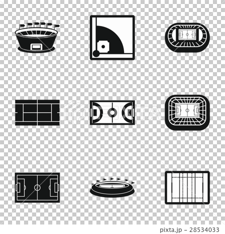 Sports complex icons set, simple style - Stock Illustration [28534033 ...