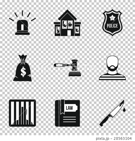 Offense icons set, simple style - Stock Illustration [28563104] - PIXTA
