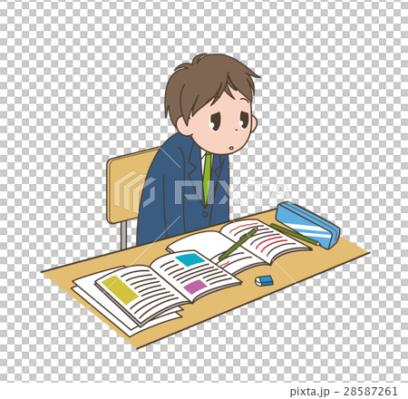 Boys leaning boy students - Stock Illustration [28587261] - PIXTA