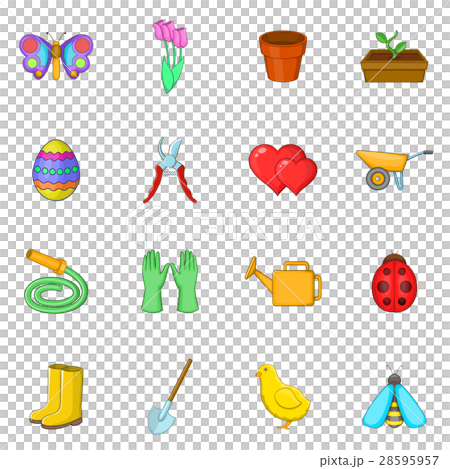 Spring icons set, cartoon style - Stock Illustration [28595957] - PIXTA