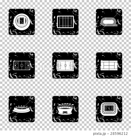Sports complex icons set, grunge style - Stock Illustration [28596212 ...