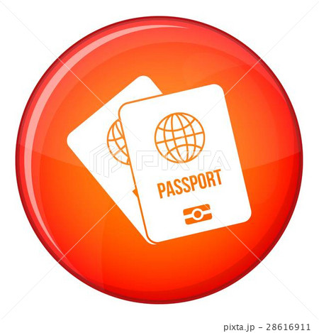 Passports with map icon, flat styleのイラスト素材 [28616911] - PIXTA