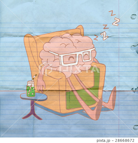 Vector illustration of doodle brain that rests のイラスト素材 [28668672] - PIXTA